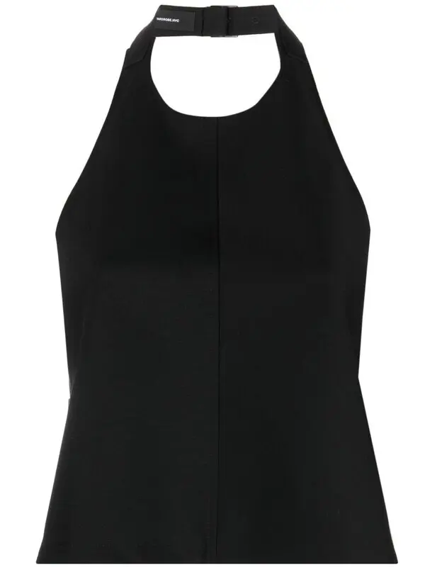 Wardrobe.NYC Halterneck Wool Top - Black