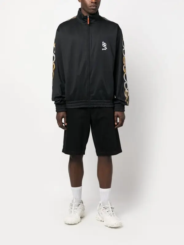 Gcds Reflective Logo-print Sweatshirt - Black