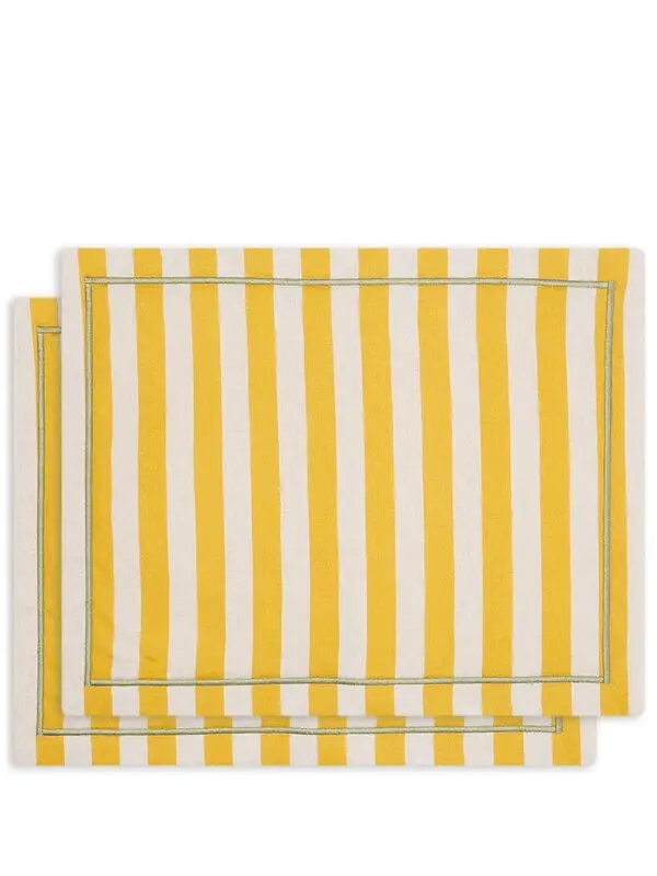La DoubleJ Stripe-pattern Table Mat Set - Yellow