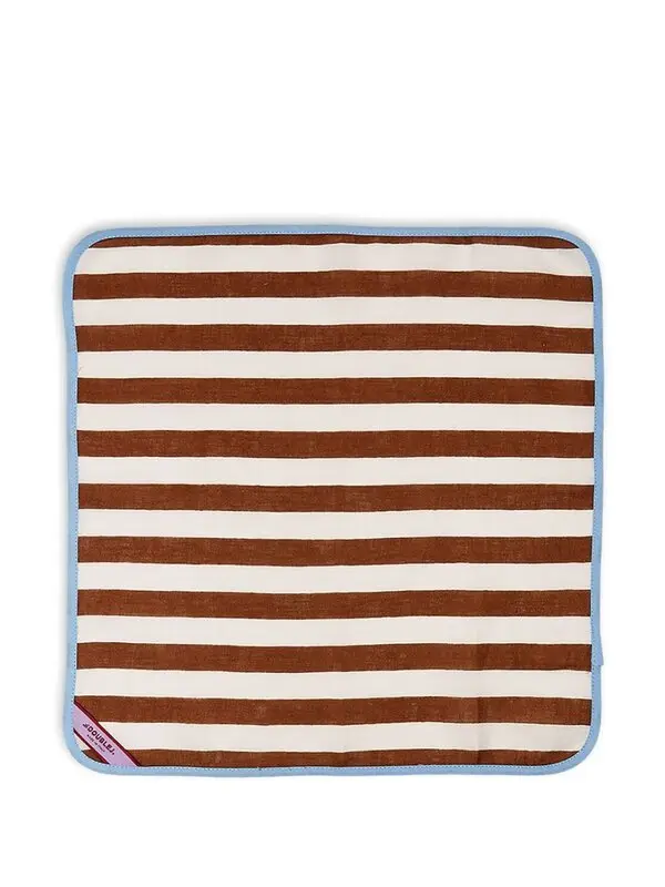 La DoubleJ Striped Napkin Set - Brown