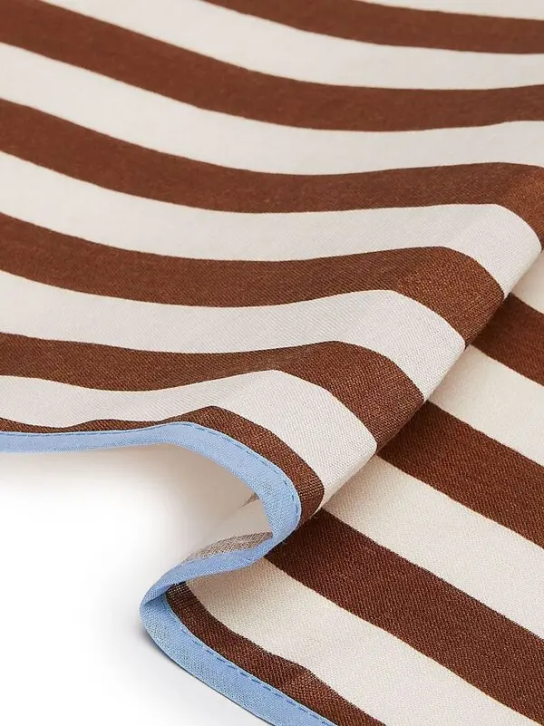 La DoubleJ Striped Napkin Set - Brown