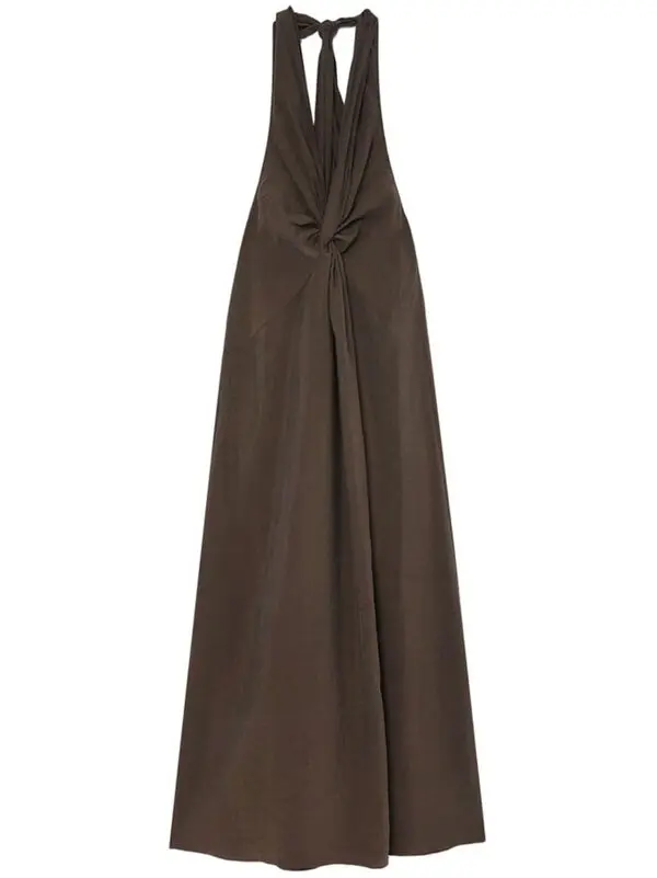 Lee Mathews Lily Halterneck Maxi Dress In Brown - 36% Off | Editorialist