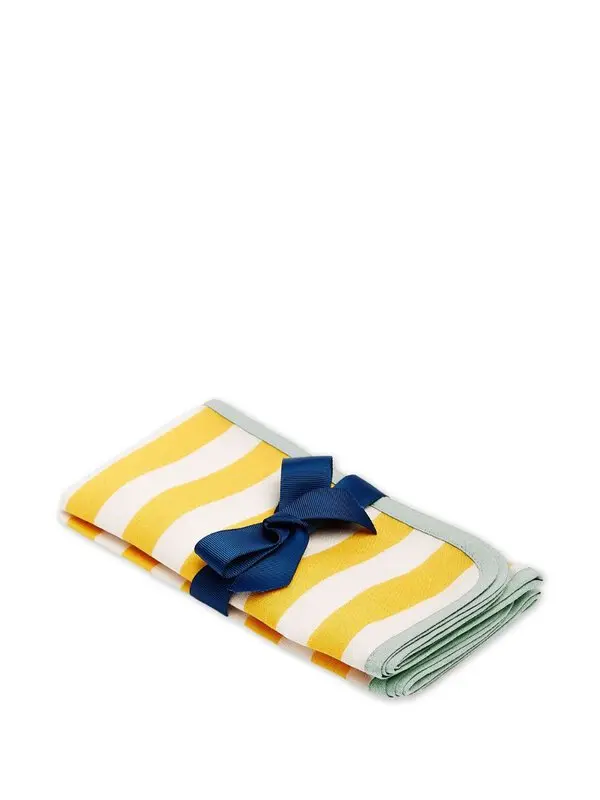 La DoubleJ Stripe-pattern Napkin Set - Yellow