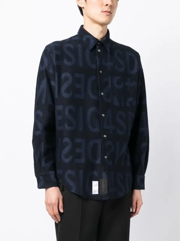 4SDESIGNS Logo-print Cotton Shirt