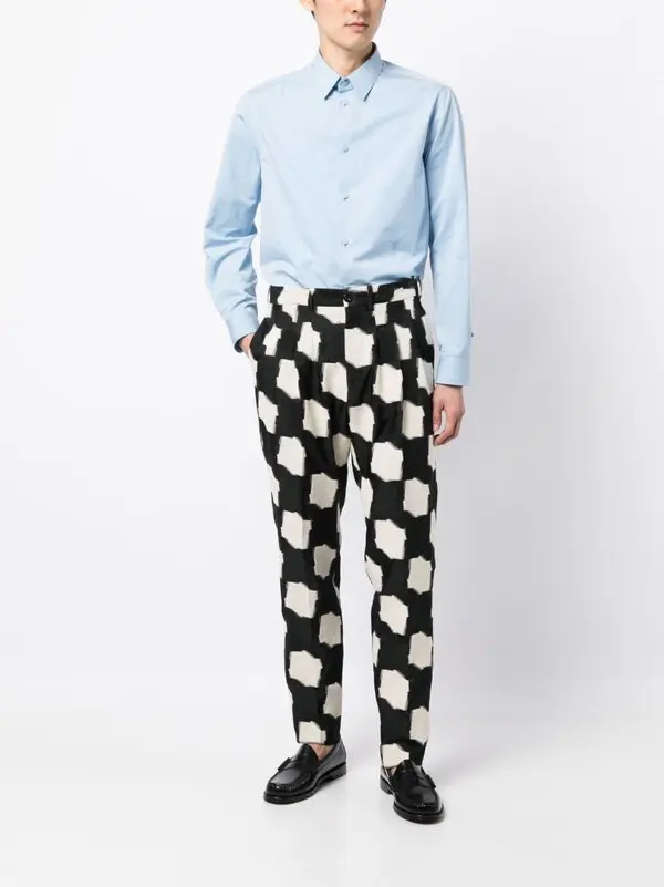 4SDESIGNS Geometric-print Trousers