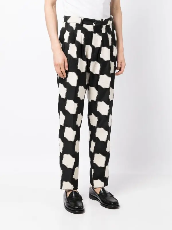 4SDESIGNS Geometric-print Trousers