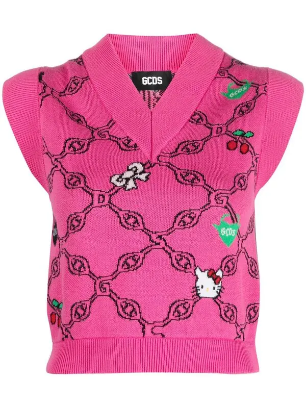Gcds Graphic-print Jacquard Vest