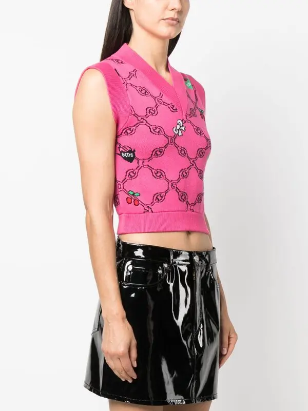 Gcds Graphic-print Jacquard Vest