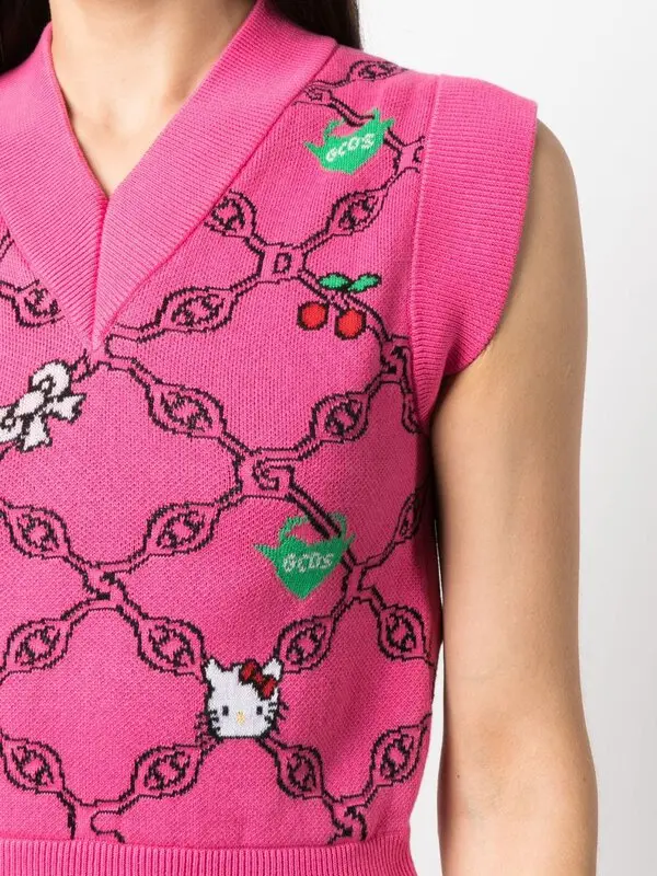 Gcds Graphic-print Jacquard Vest