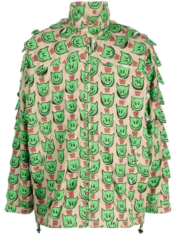 WALTER VAN BEIRENDONCK Motif-print Zip-up Jacket