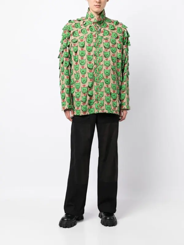 WALTER VAN BEIRENDONCK Motif-print Zip-up Jacket