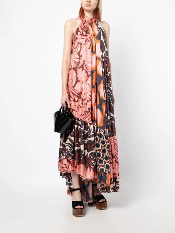 Biyan Graphic-print Silk Maxi Dress