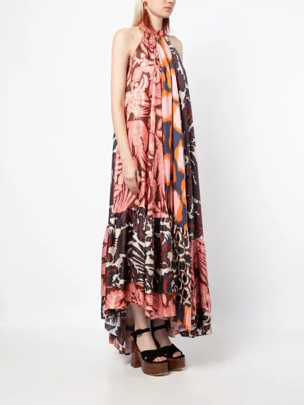 Biyan Graphic-print Silk Maxi Dress