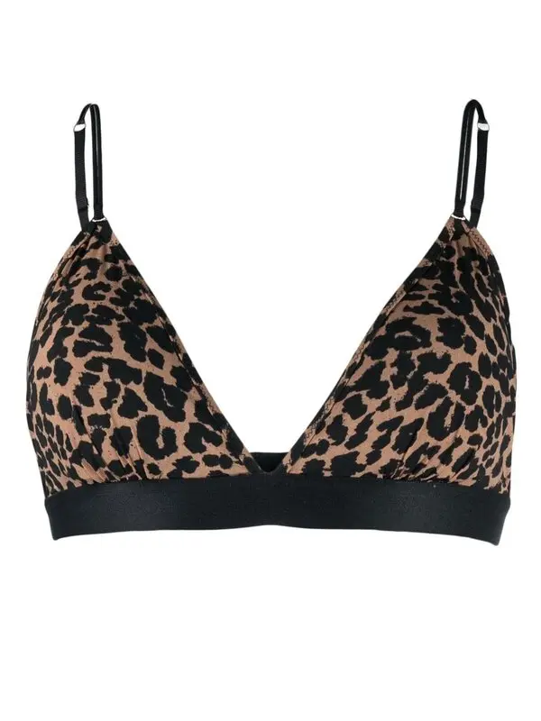Love Stories Leopard-print Ruched Bralette - Brown