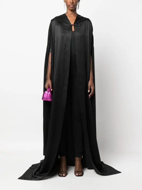 Rick Owens Hooded Silk-satin Gown