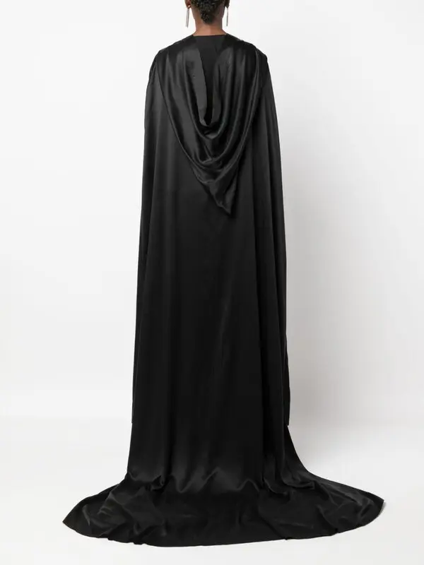 Rick Owens Hooded Silk-satin Gown