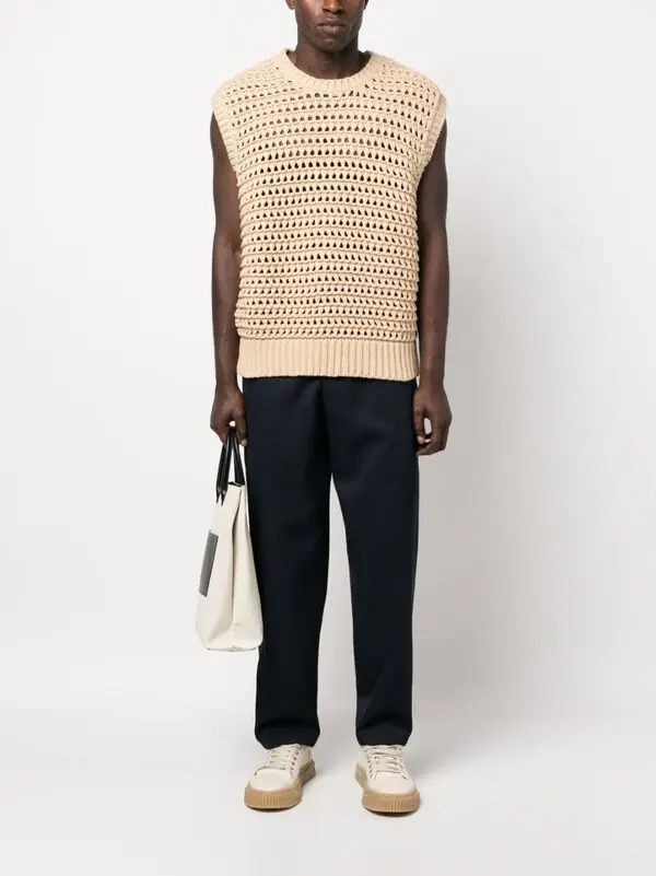 JIL SANDER Elasticated-waist Tapered Trousers - Blue