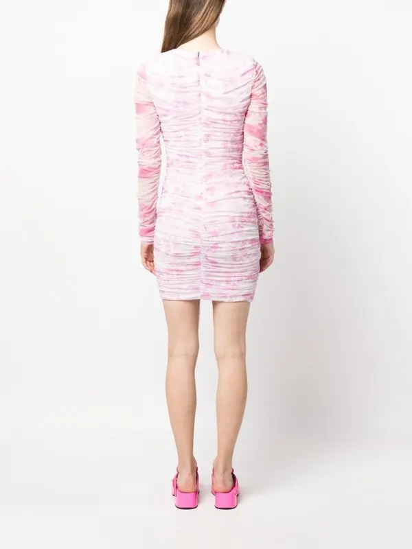 MSGM Tie-dye Ruched Mini Dress