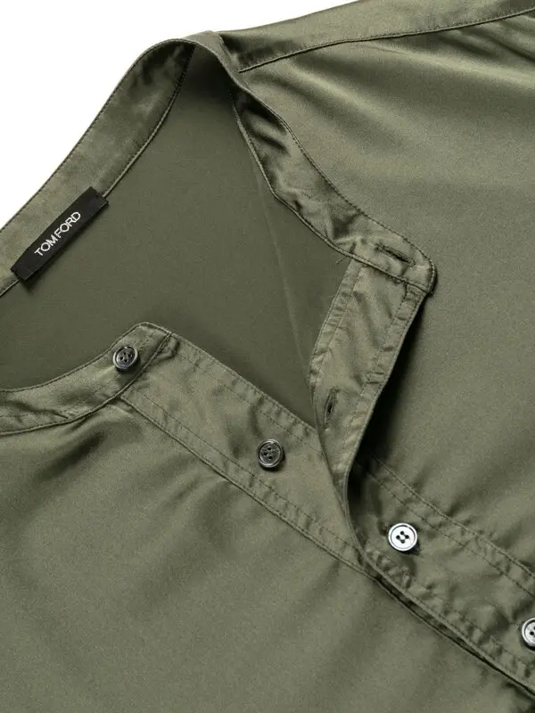 TOM FORD Henley Pyjama Top - Green