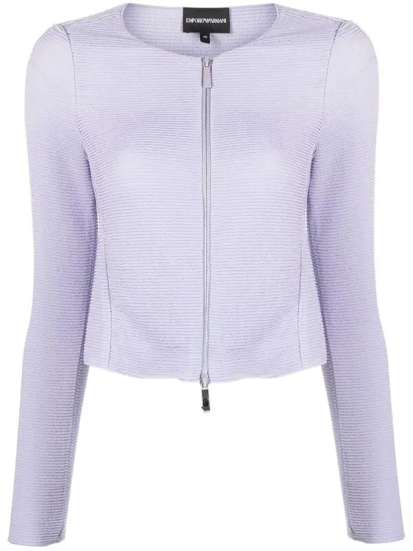 Emporio Armani Barré Jersey Zip-up Jacket