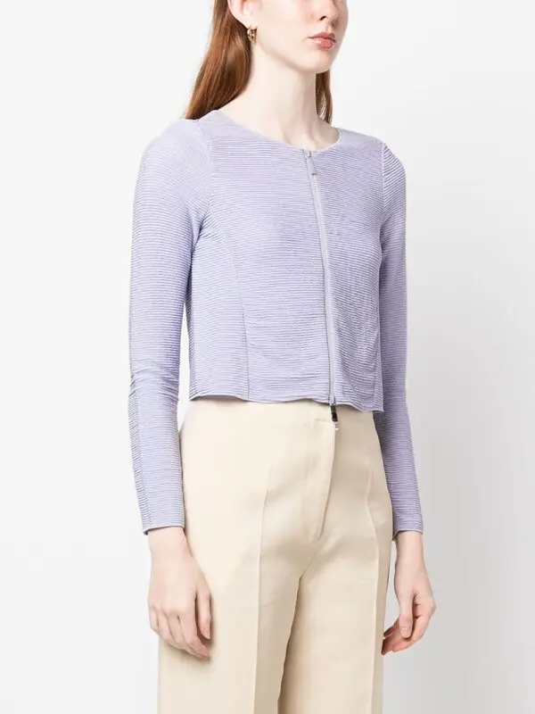 Emporio Armani Barré Jersey Zip-up Jacket