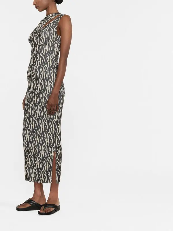 Nanushka Printed One-shoulder Midi Dress