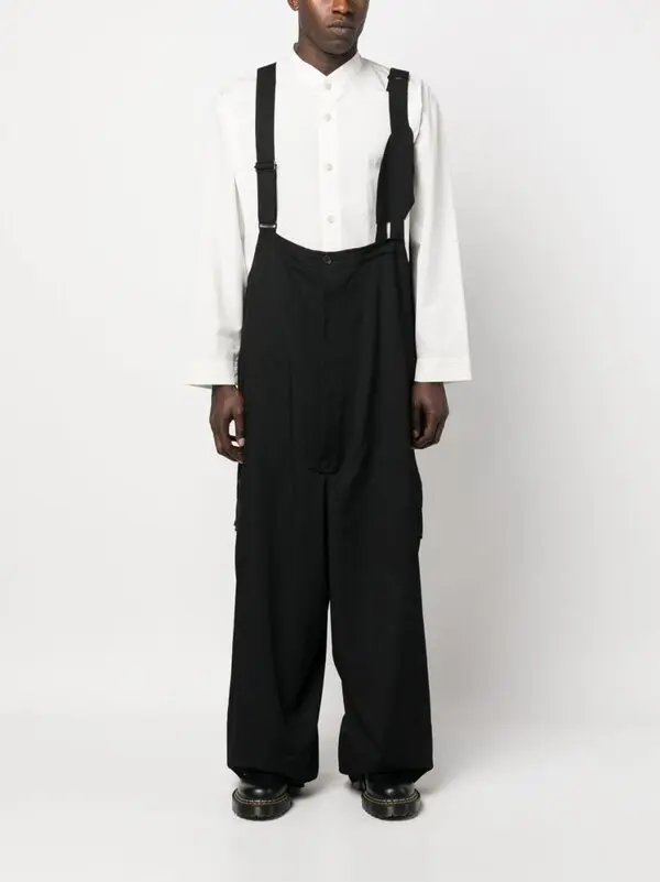 Yohji Yamamoto Drop-crotch Wool Suspender Trousers
