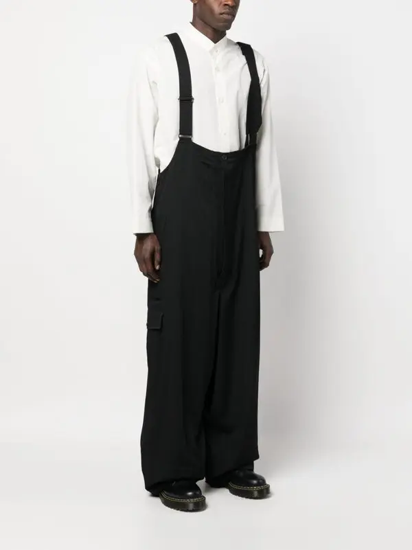 Yohji Yamamoto Drop-crotch Wool Suspender Trousers