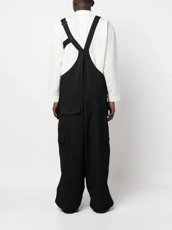 Yohji Yamamoto Drop-crotch Wool Suspender Trousers