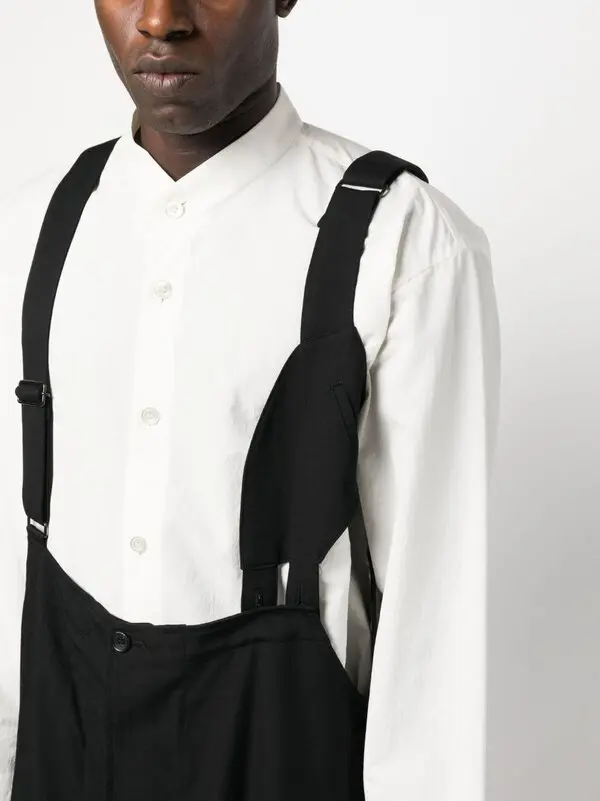 Yohji Yamamoto Drop-crotch Wool Suspender Trousers