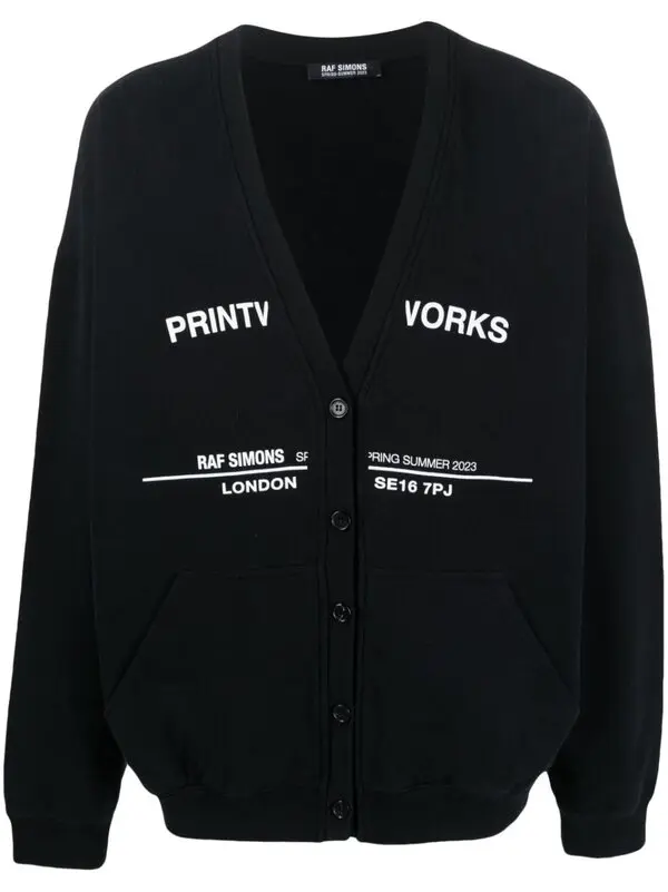 Raf Simons Tour-print Fleece Cardigan