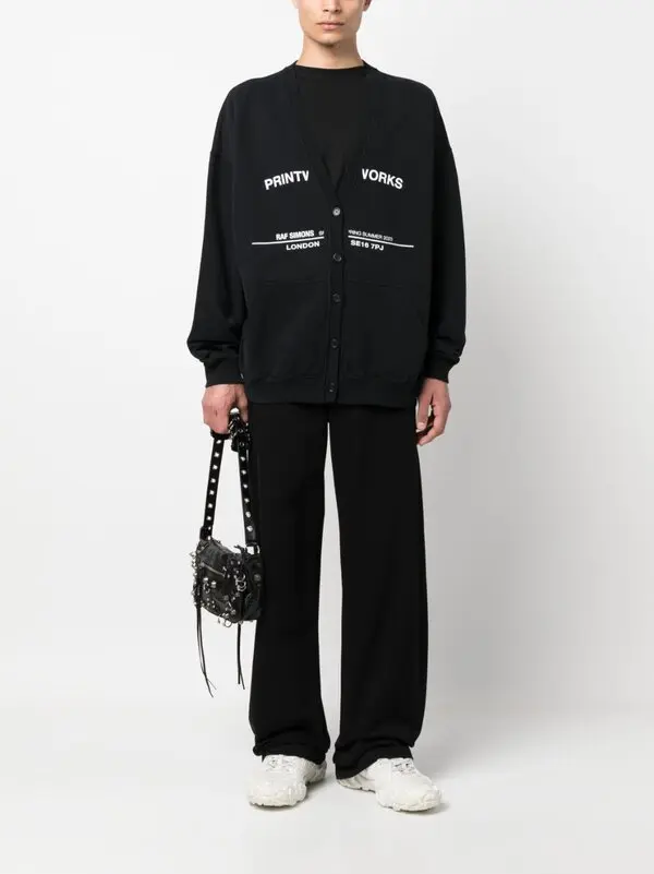 Raf Simons Tour-print Fleece Cardigan
