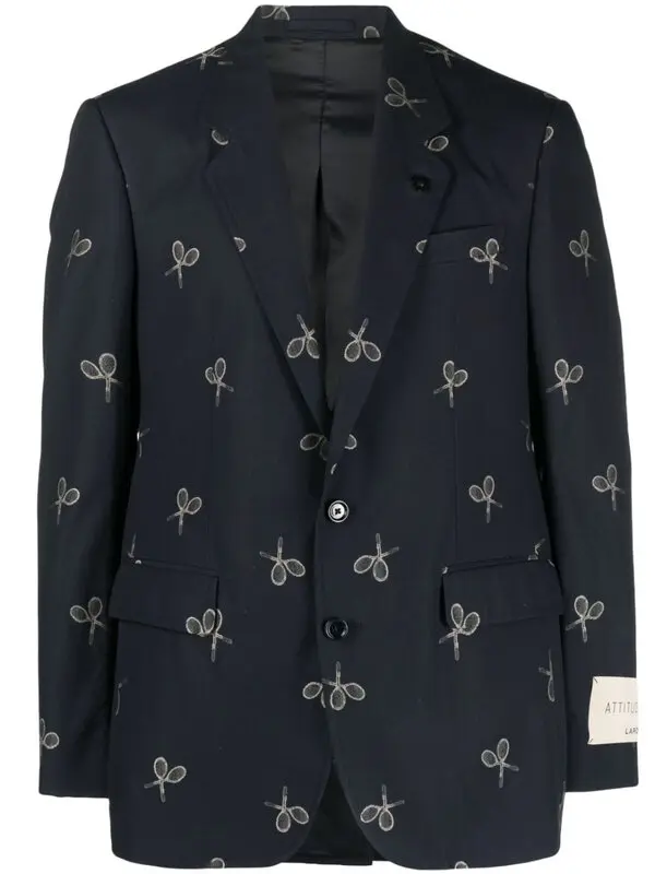 LARDINI Graphic-print Single-breasted Blazer