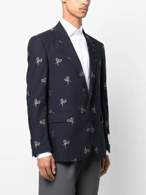 LARDINI Graphic-print Single-breasted Blazer