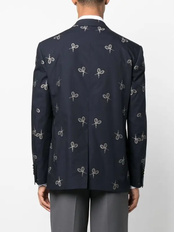 LARDINI Graphic-print Single-breasted Blazer