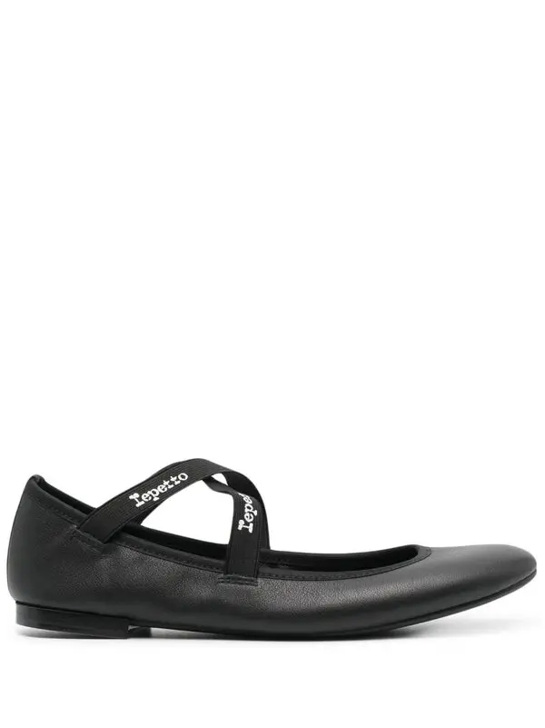 Repetto Joana Mary Leather Ballerinas - Black