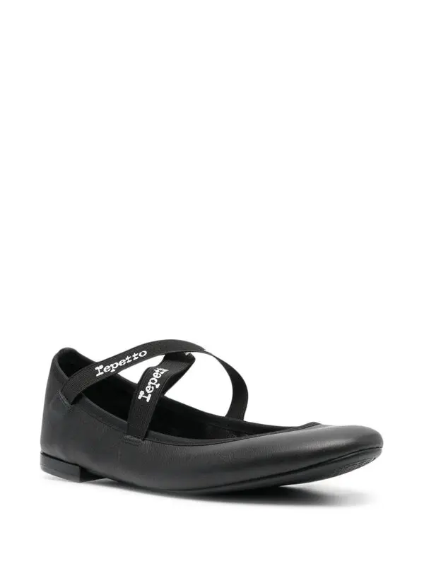 Repetto Joana Mary Leather Ballerinas - Black