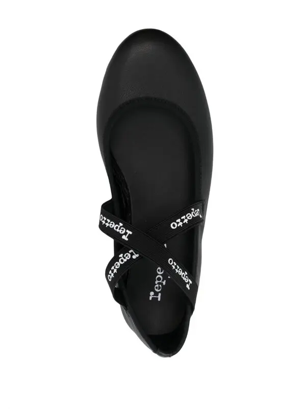Repetto Joana Mary Leather Ballerinas - Black