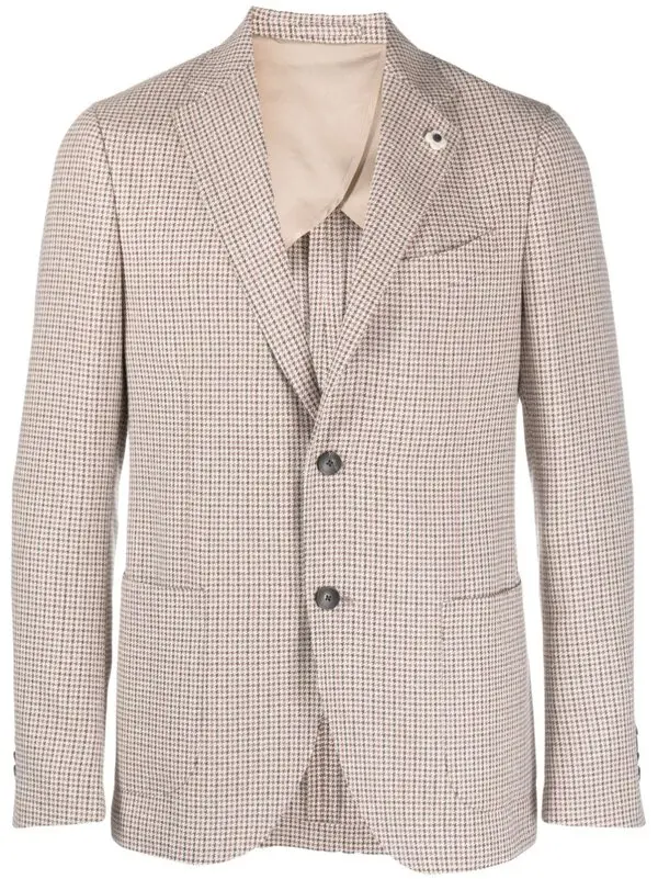 LARDINI Pota Houndstooth-pattern Blazer