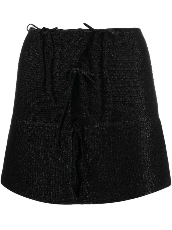 A. ROEGE HOVE Emma Tied Knitted Miniskirt - Black