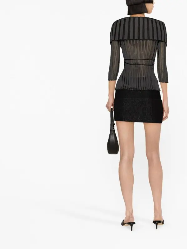A. ROEGE HOVE Emma Tied Knitted Miniskirt - Black