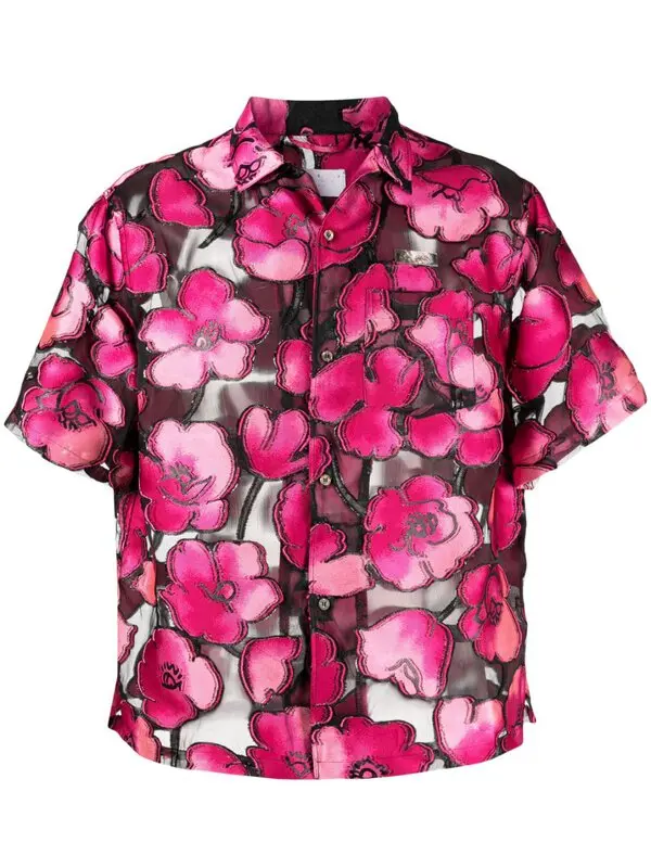 4SDESIGNS Floral-print Short-sleeve Shirt