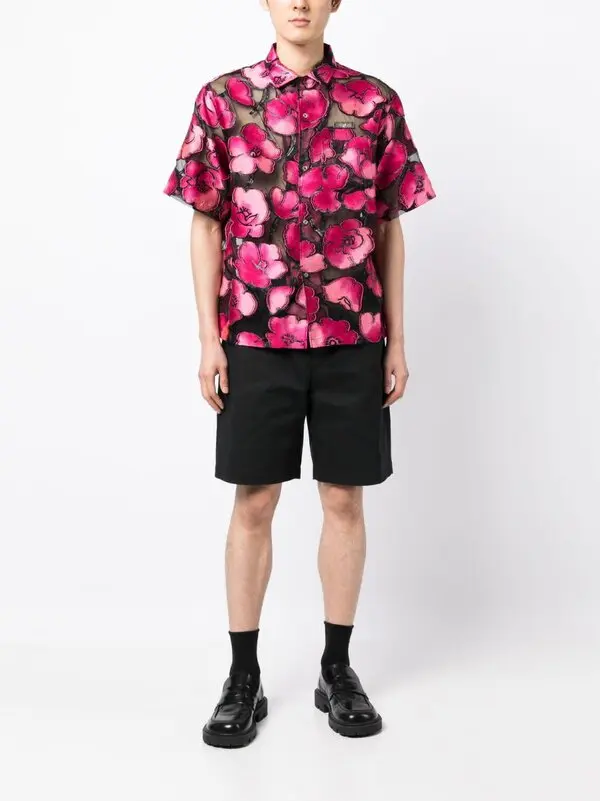 4SDESIGNS Floral-print Short-sleeve Shirt