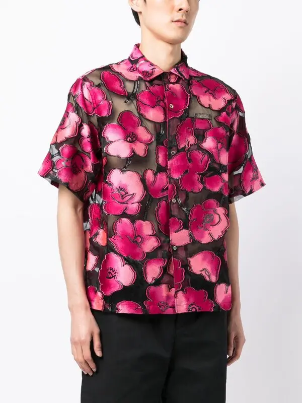 4SDESIGNS Floral-print Short-sleeve Shirt