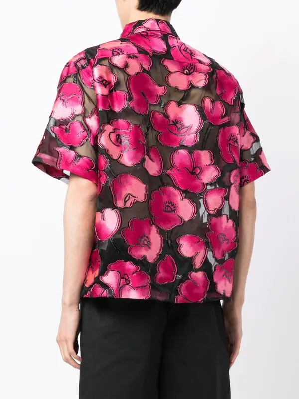 4SDESIGNS Floral-print Short-sleeve Shirt