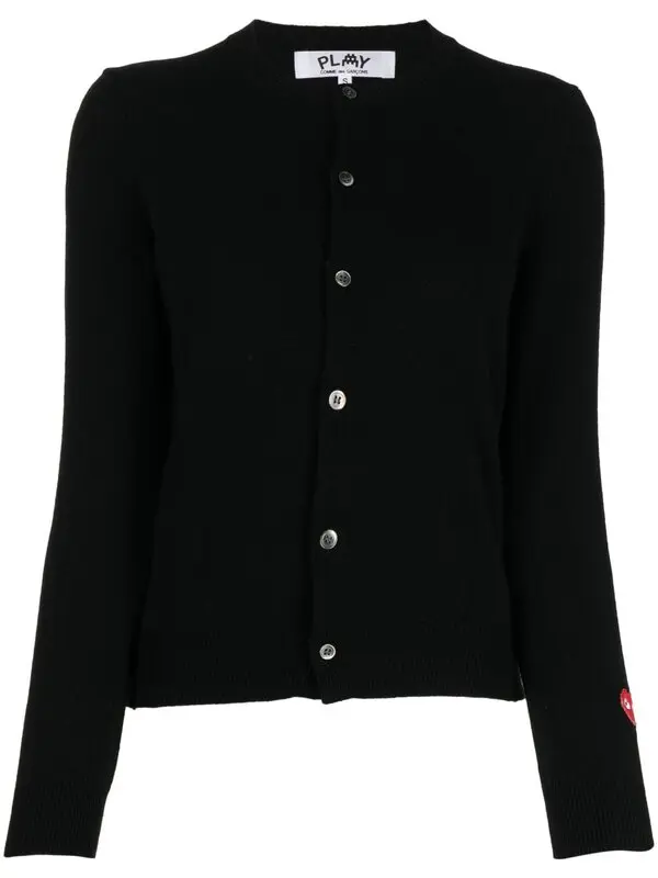 Play Comme Des Garcon X The Artist Invader Cardigan - Black