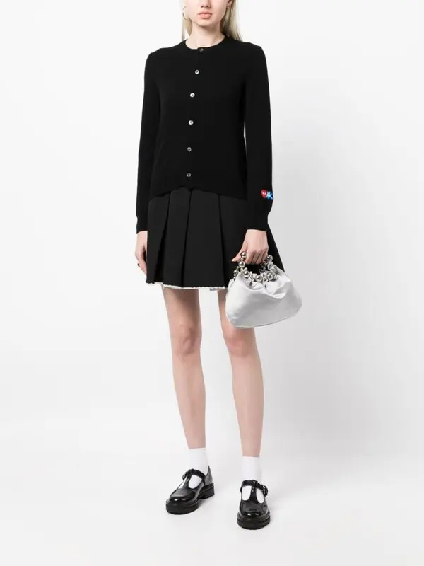 Play Comme Des Garcon X The Artist Invader Cardigan - Black