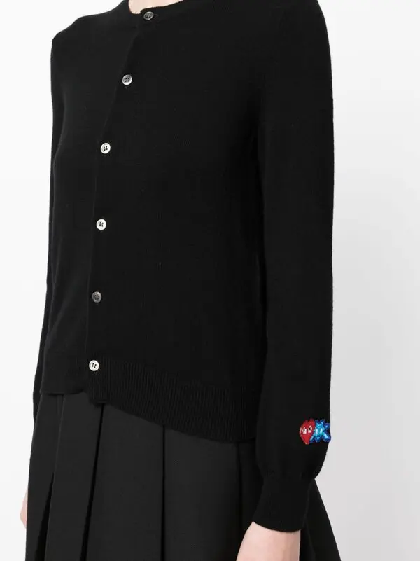 Play Comme Des Garcon X The Artist Invader Cardigan - Black