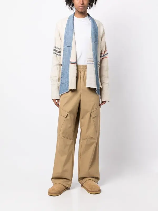 GREG LAUREN Stripe-print Panelled Jacket