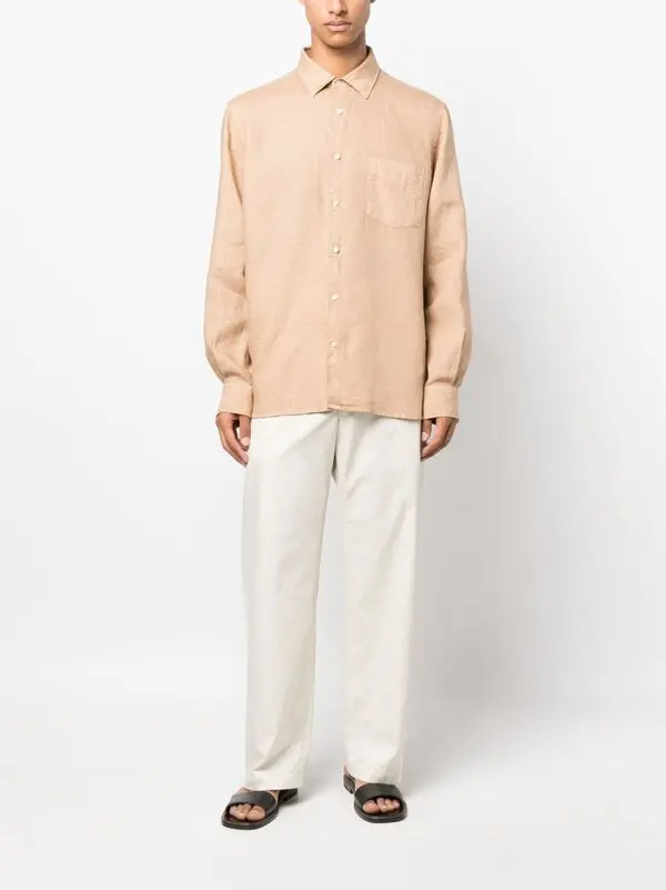 Aspesi Long-sleeve Linen Shirt - Brown